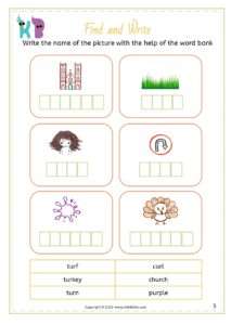 Unlocking the 'UR' Sound: Find and Write Phonics Worksheets