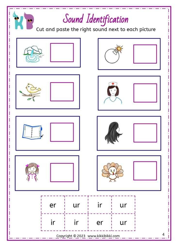 Bossy R Sounds: Sound Identification Worksheets for Kindergarten