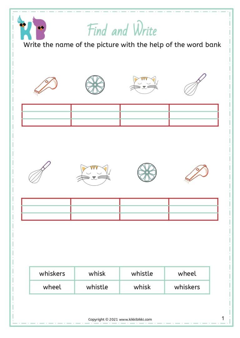 "Consonant Digraphs: Finding and Writing WH Sounds"