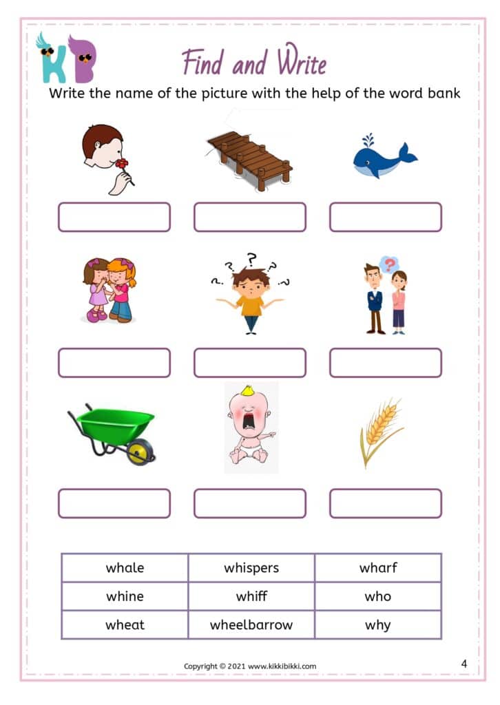 "Consonant Digraphs: Finding and Writing WH Sounds"