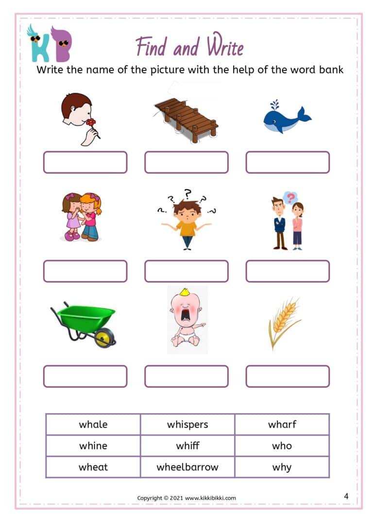 "Consonant Digraphs: Finding and Writing WH Sounds"