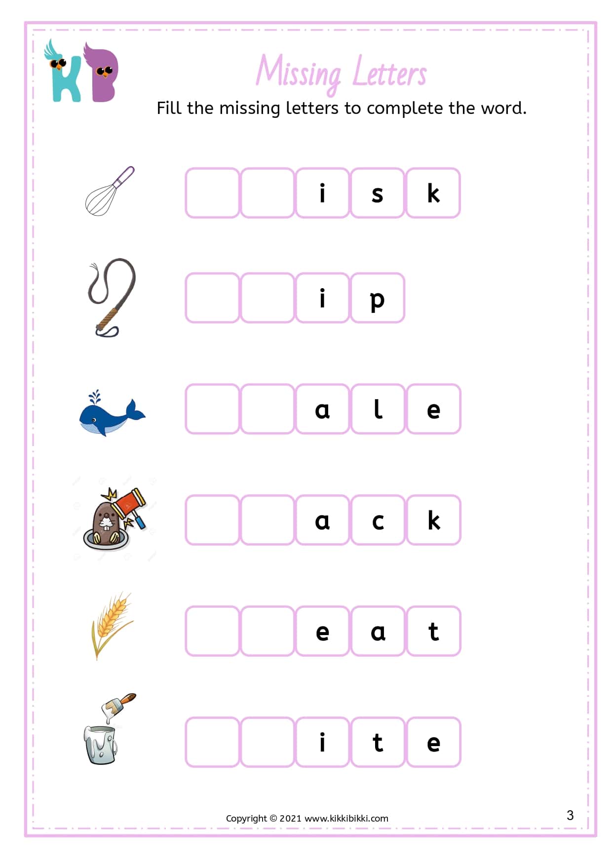 Phonics Fun: WH Sound Missing Letters Worksheet