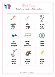Phonics Adventure: WH Sound Word Match Worksheet