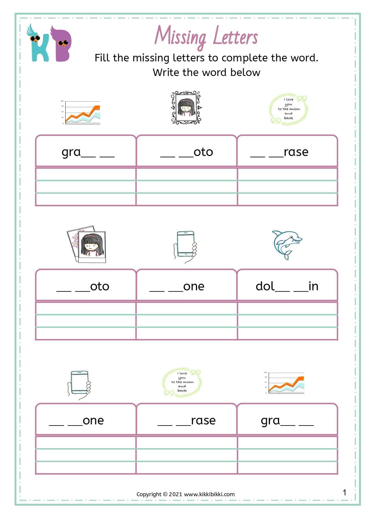 Exploring the 'PH' Sound: Missing Letters Worksheets