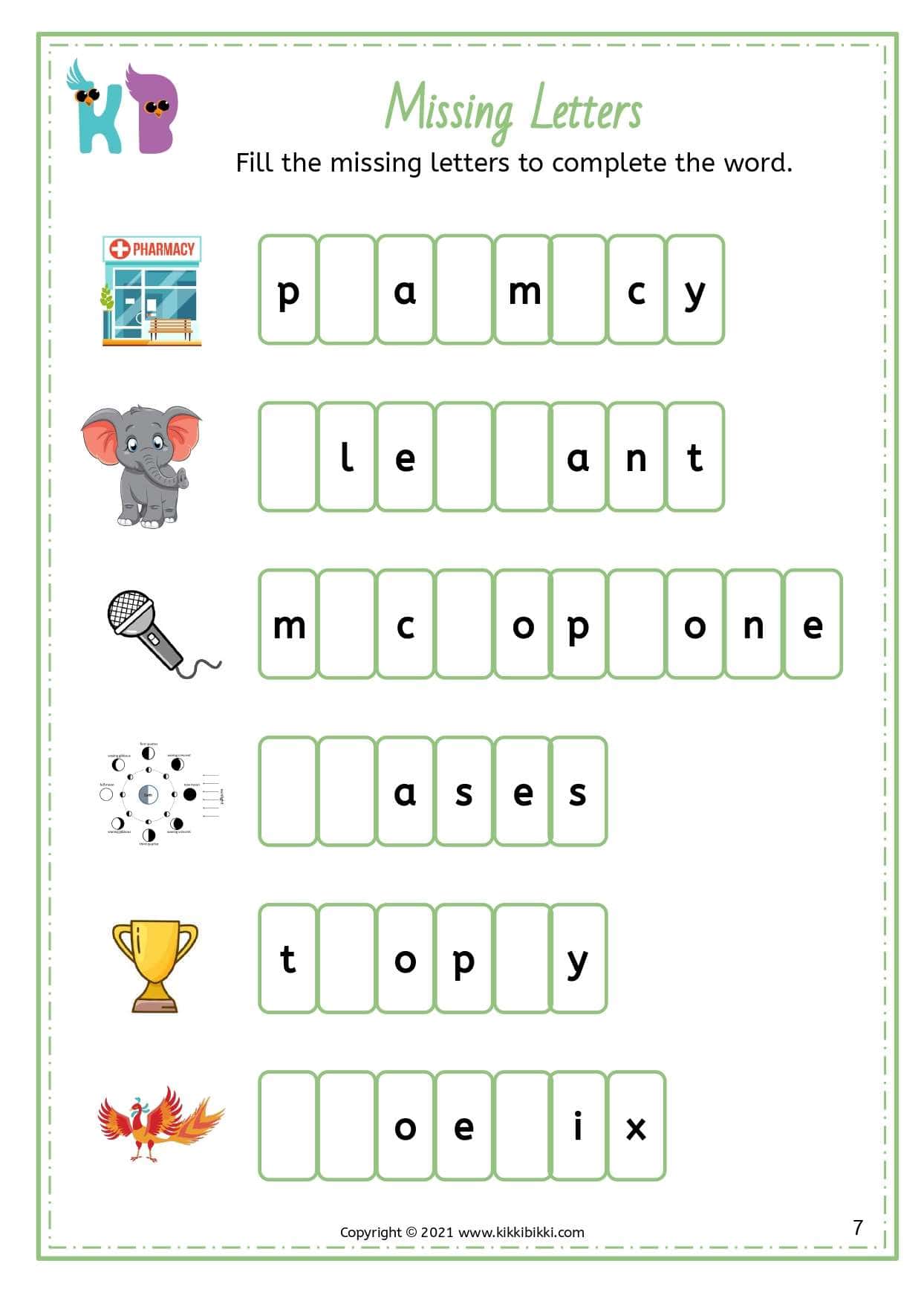 Exploring the 'PH' Sound: Missing Letters Worksheets
