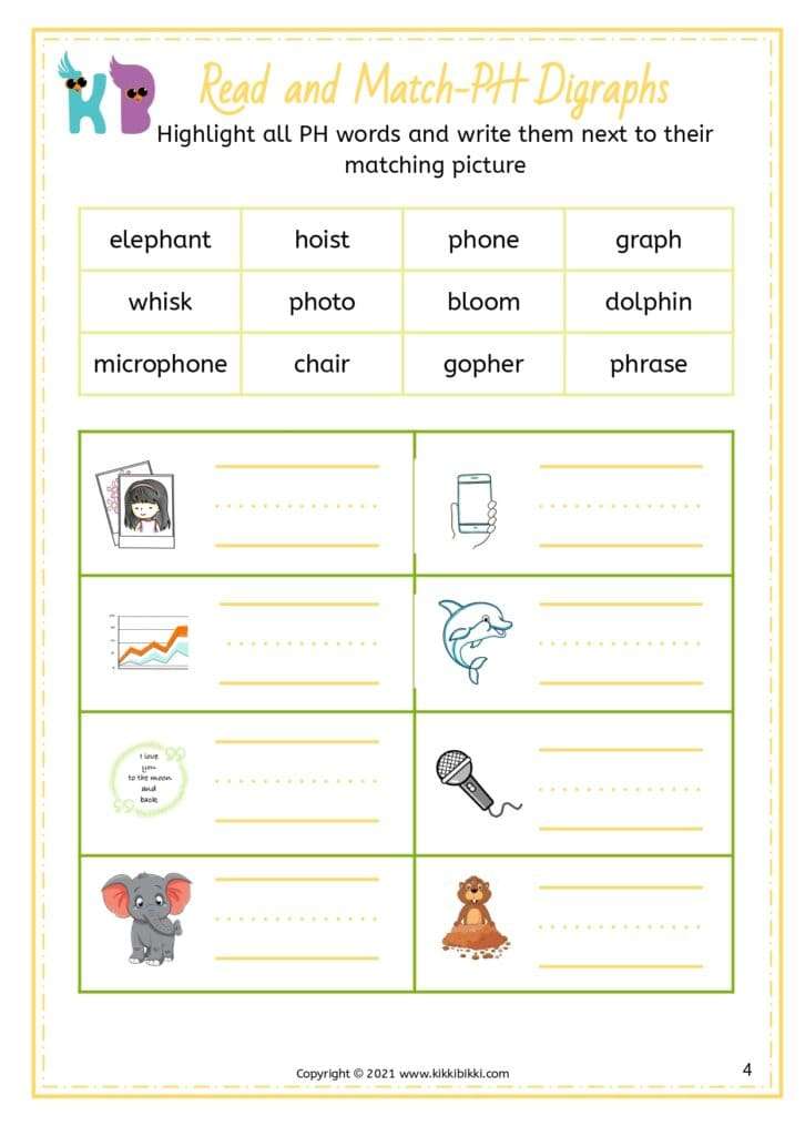 Discovering the 'PH' Sound: Read and Match Worksheets
