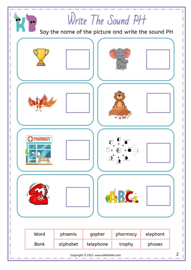 Exploring the 'PH' Sound: Write the Sound Worksheets