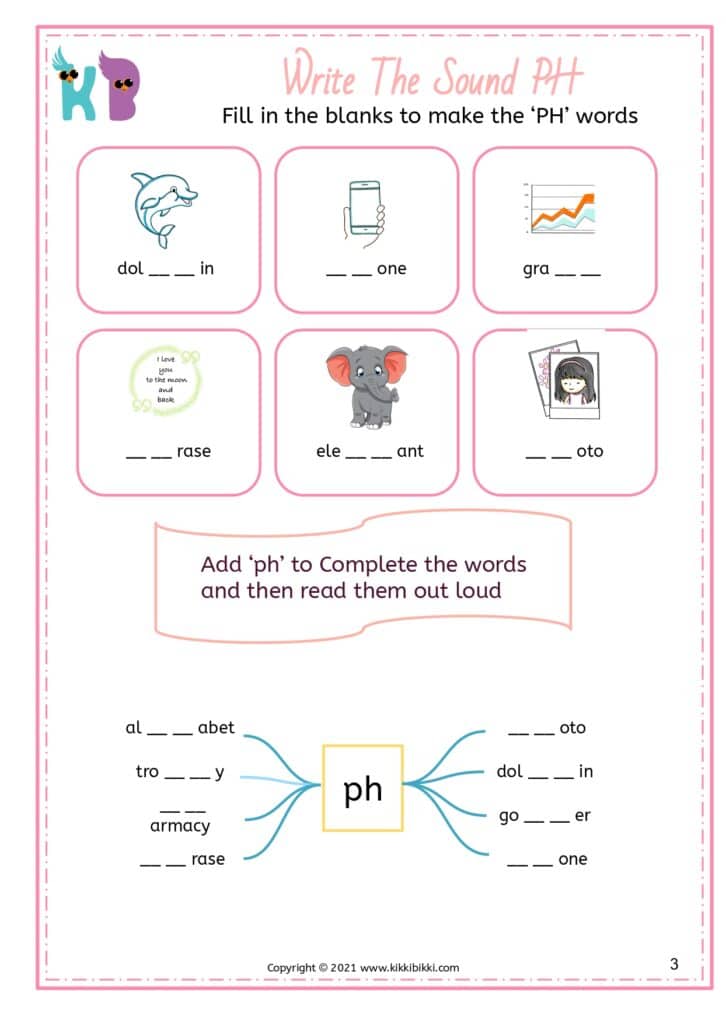Exploring the 'PH' Sound: Write the Sound Worksheets