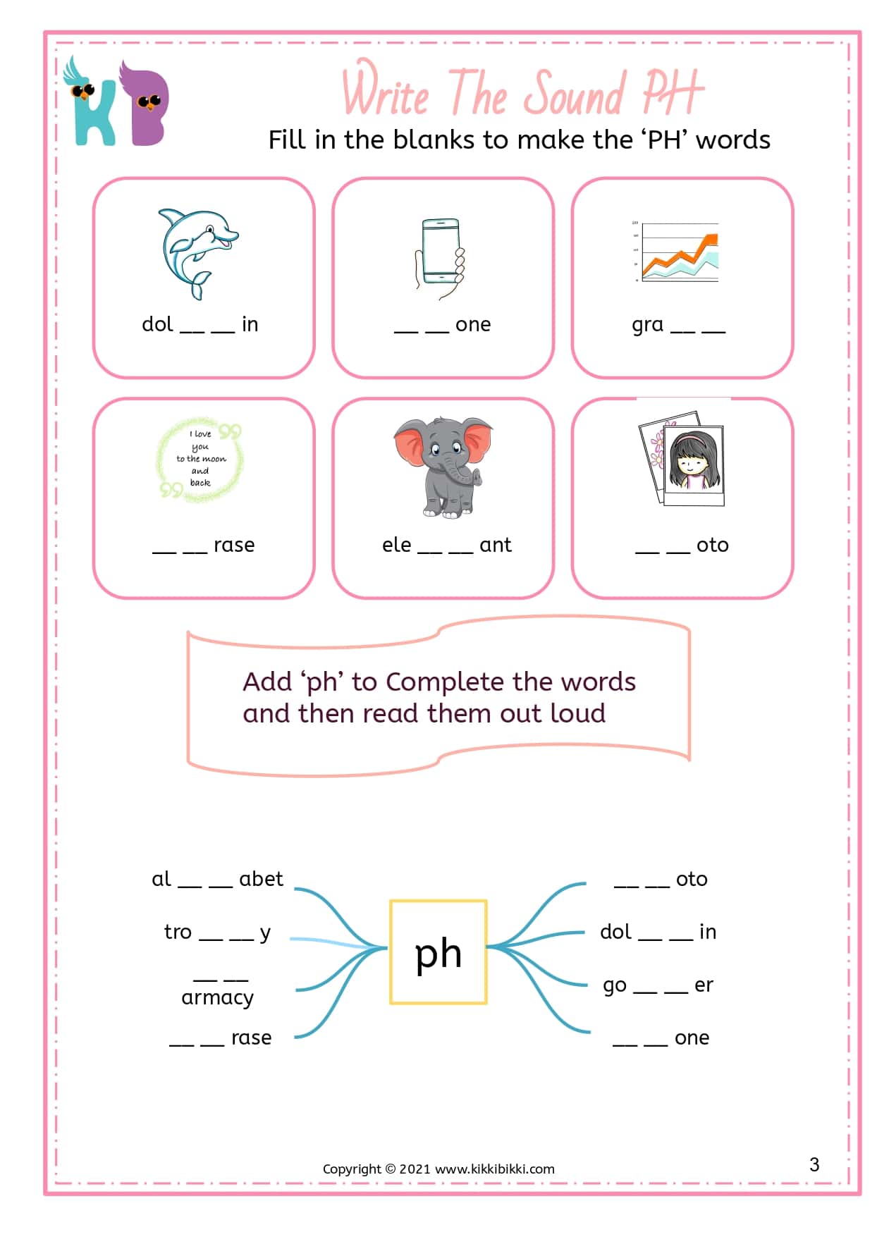 Exploring the 'PH' Sound: Write the Sound Worksheets