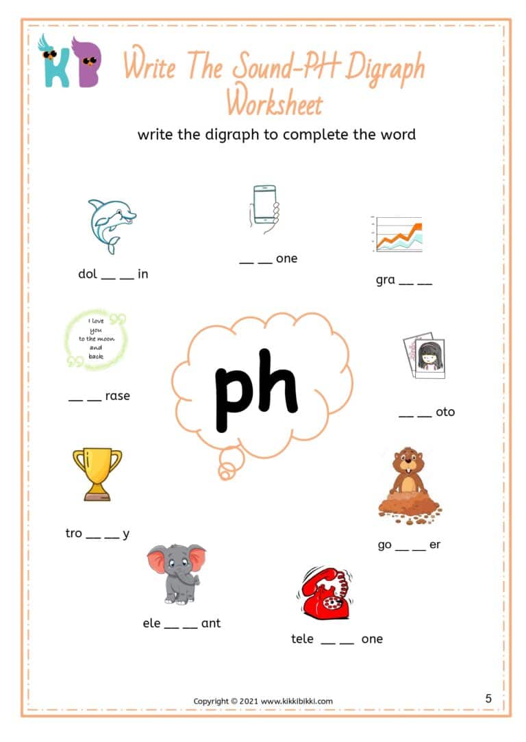 Exploring the 'PH' Sound: Write the Sound Worksheets