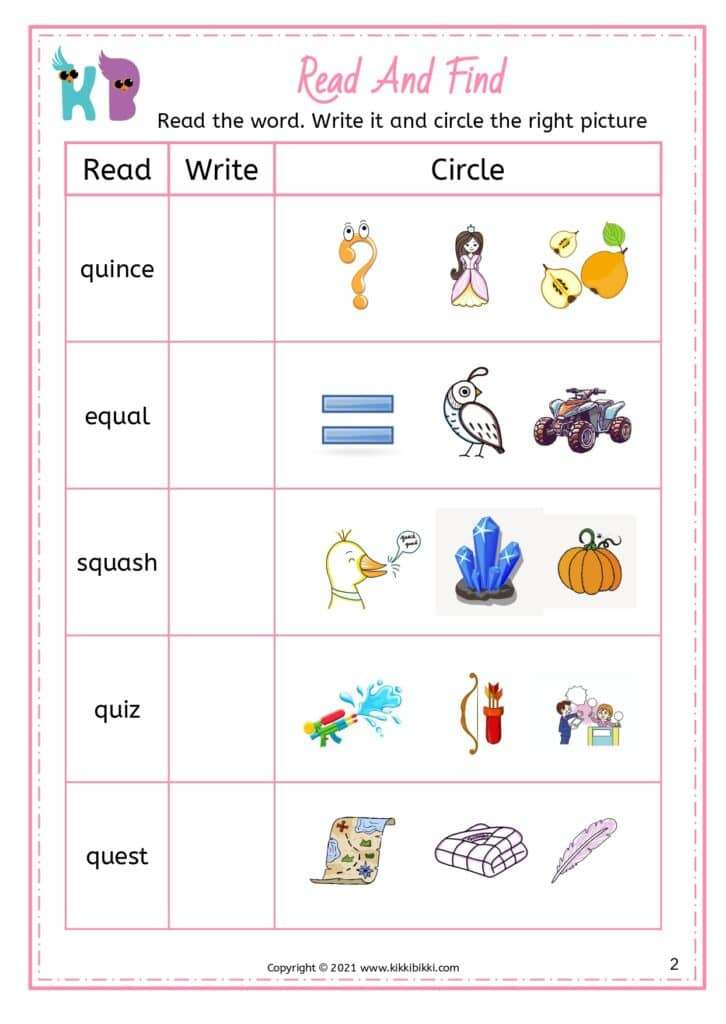 Discovering QU: Free Consonant Digraph Worksheets for Kids