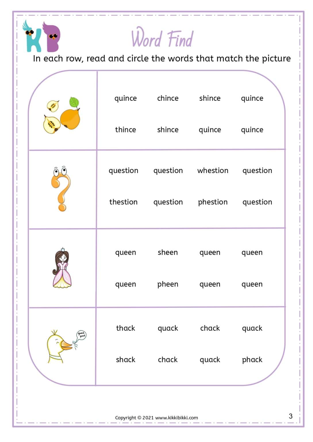Discovering QU: Free Consonant Digraph Worksheets for Kids