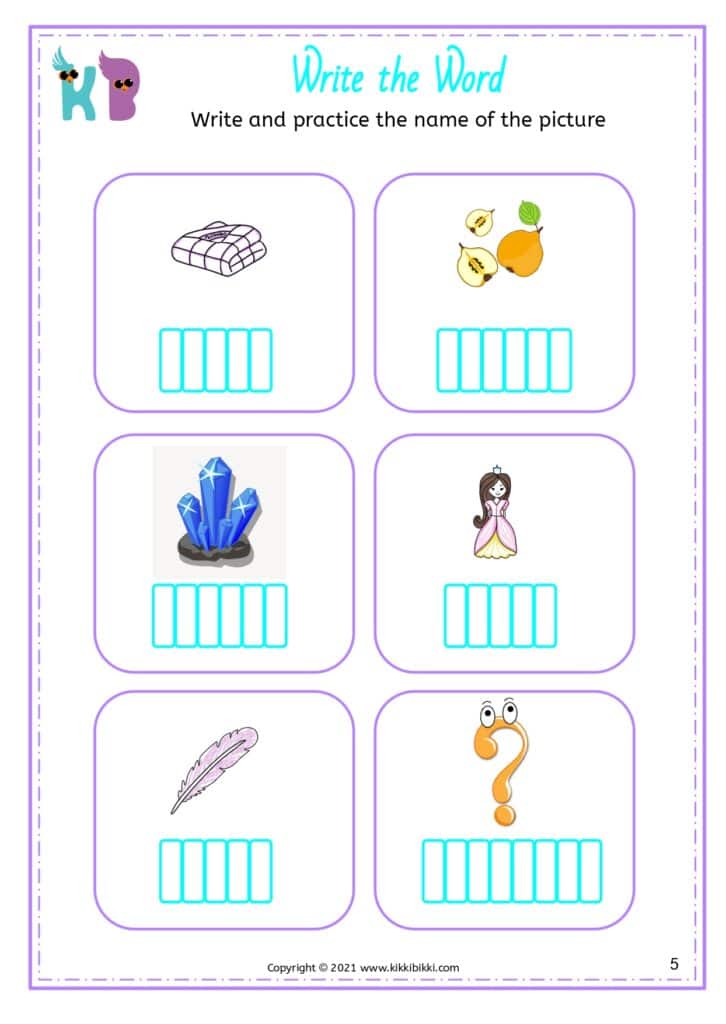 Introduction to 'QU' Sound - Write the Word Worksheets