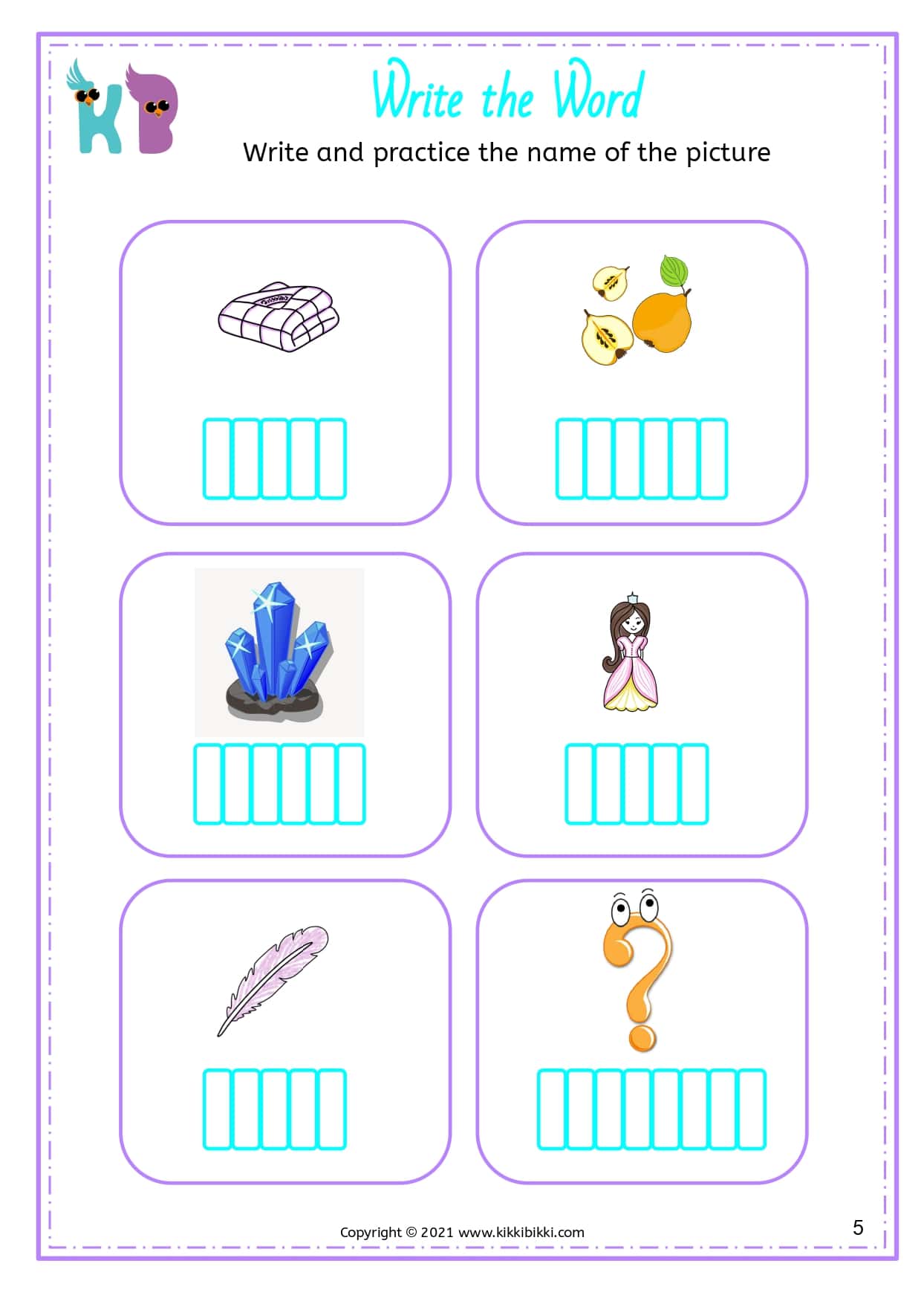 Introduction to 'QU' Sound - Write the Word Worksheets