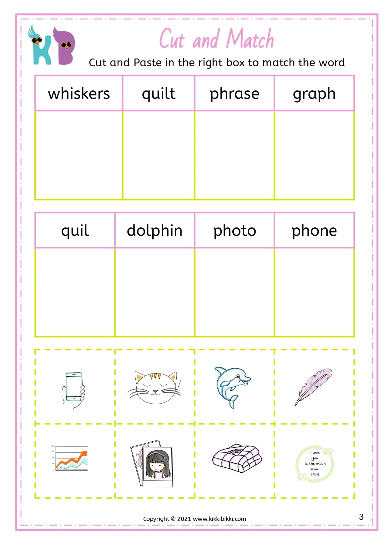 "Exploring Consonant Digraphs: Cut and Match Worksheets"