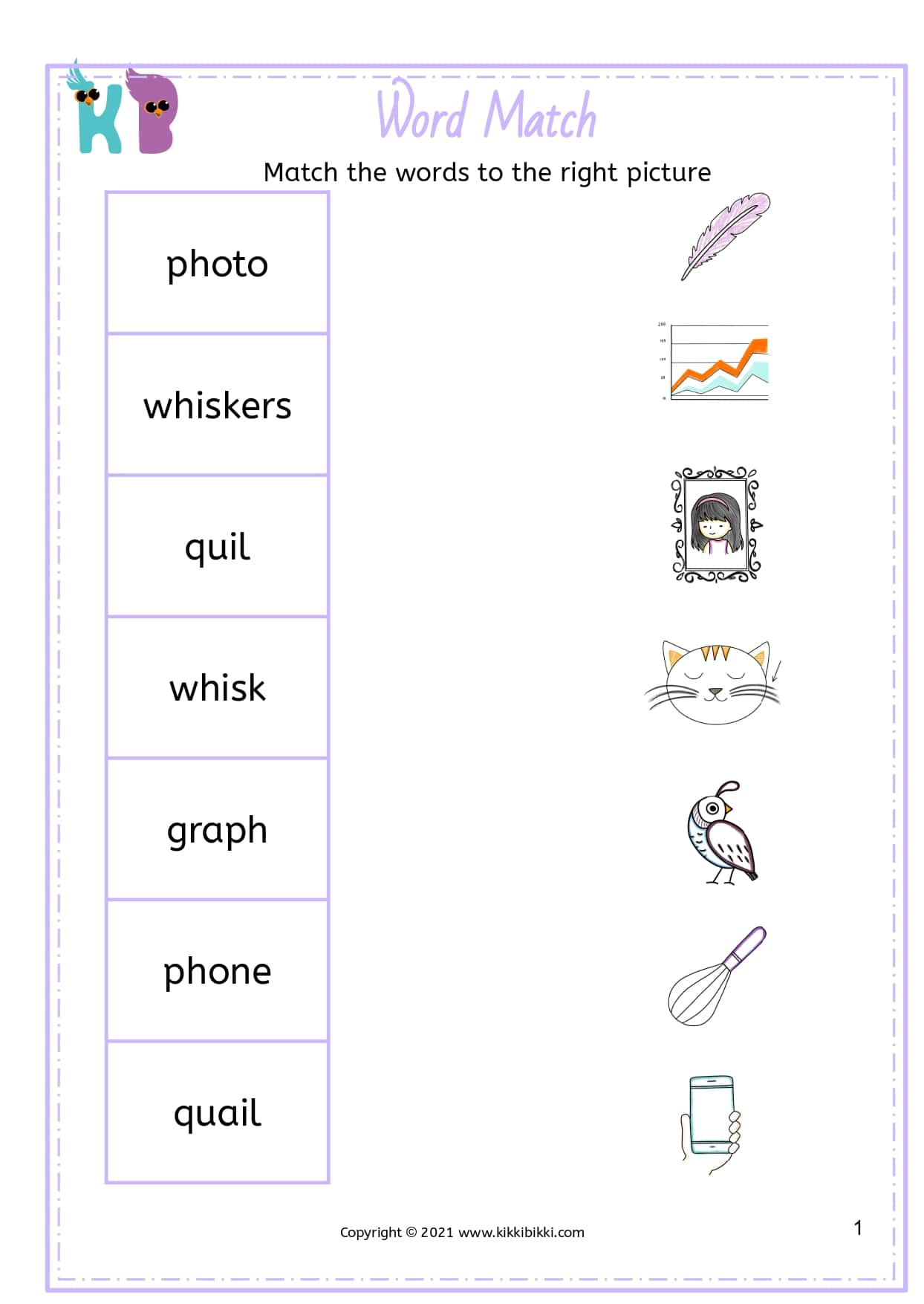 Consolidation of WH, PH, QU Sound Family - Word Match