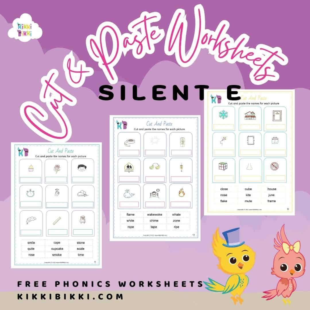 Exploring Silent E: Cut and Paste Phonics Worksheets