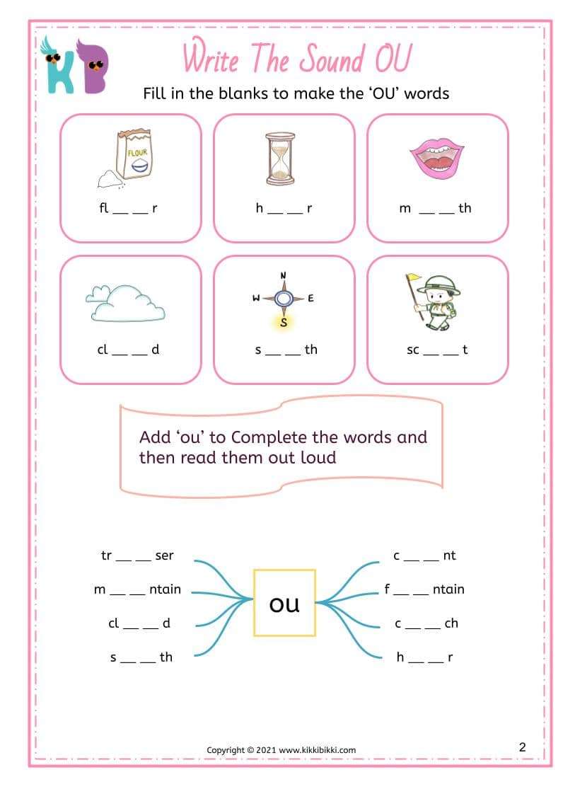 "Discovering Vowel Diphthongs: Introduction to the 'ou' Sound"