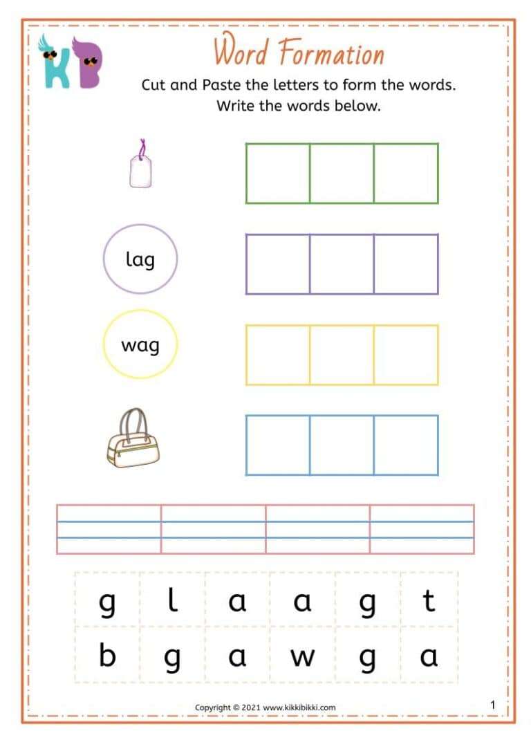 "Exploring the 'AG' Word Family: Word Formation Worksheets"