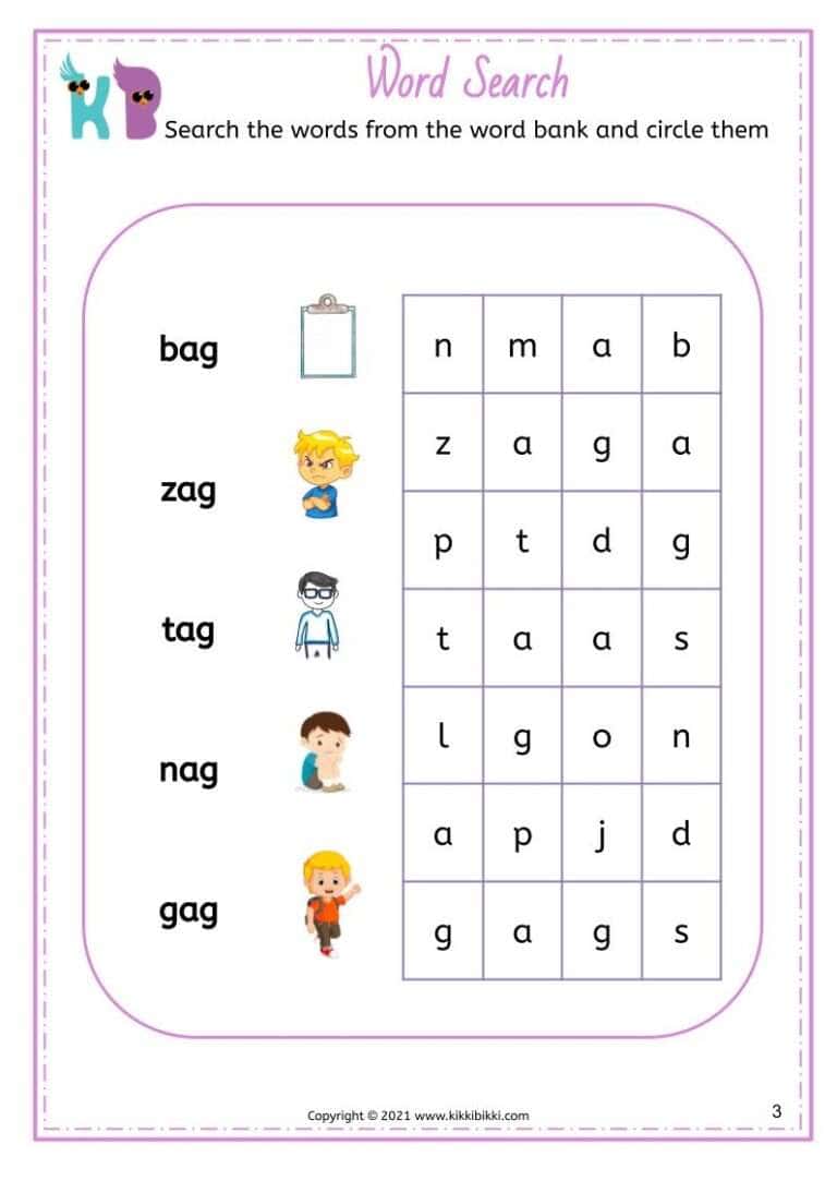 "Word Search Fun: Engaging Phonics Activities for Kindergarten"