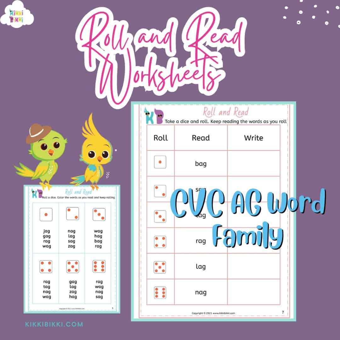 Roll and Read: Kindergarten Phonics Worksheet