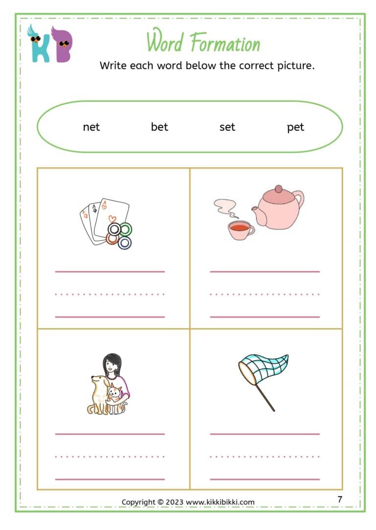 Phonics Adventure: CVC ET Word Family - Word Formation