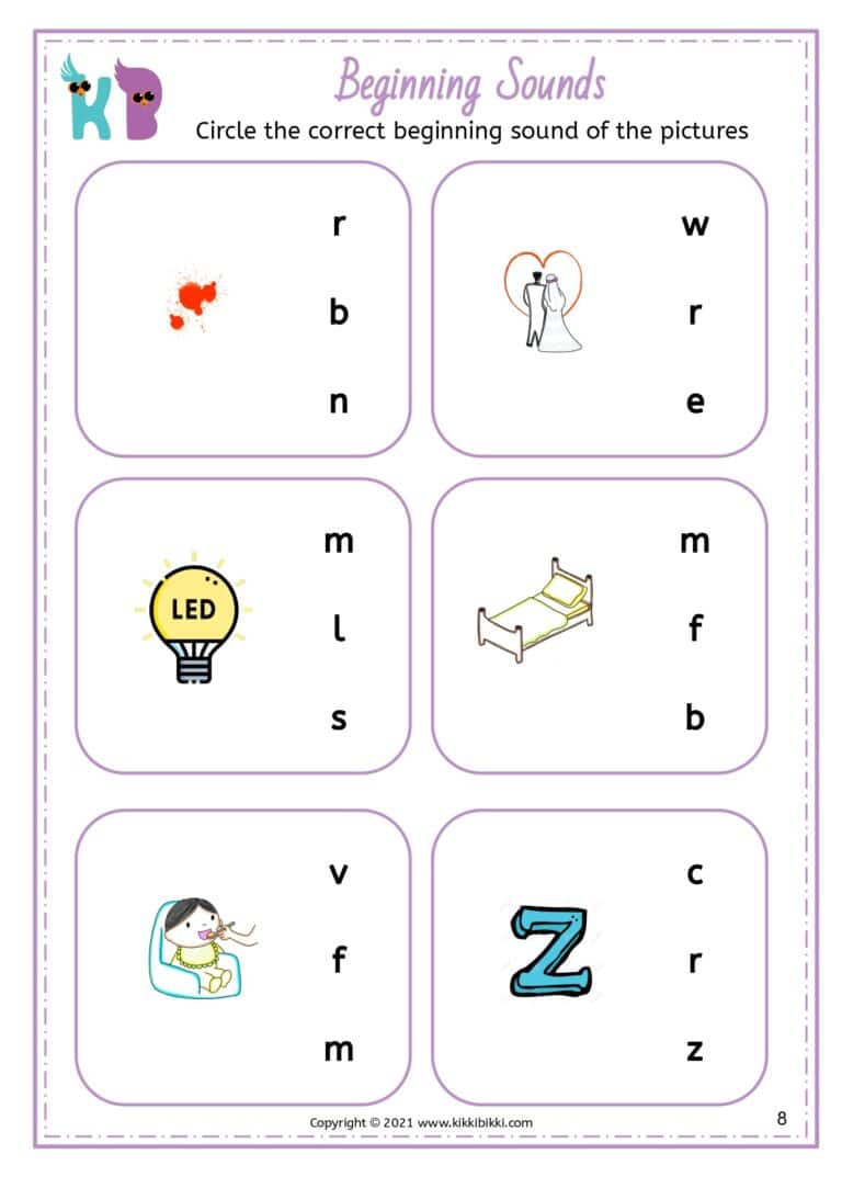 CVC ED Word Family - Beginning sounds Worksheets