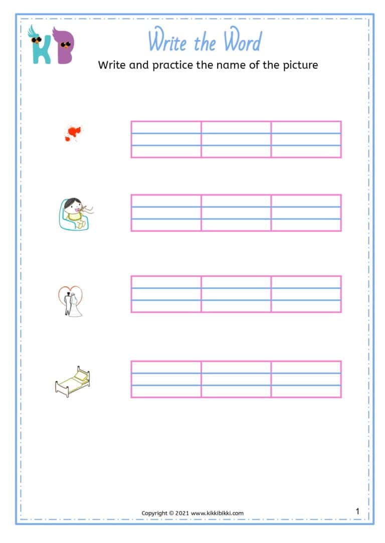 Phonics Fun: CVC ED Word Family - Write the Word Worksheets