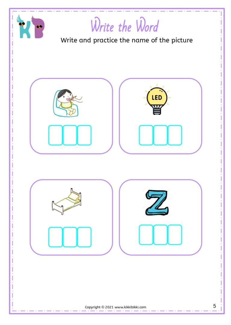Phonics Fun: CVC ED Word Family - Write the Word Worksheets