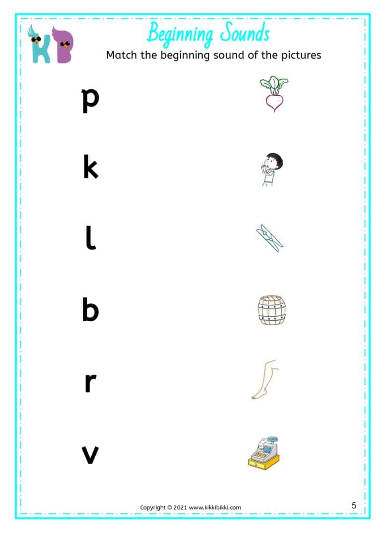 CVC EG Word Family - Beginning Sounds Worksheets