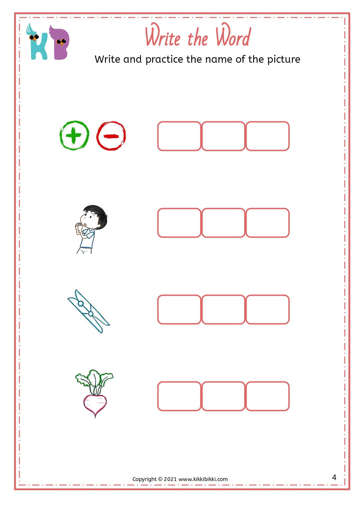 CVC EG Word Family - Write the Word Worksheets