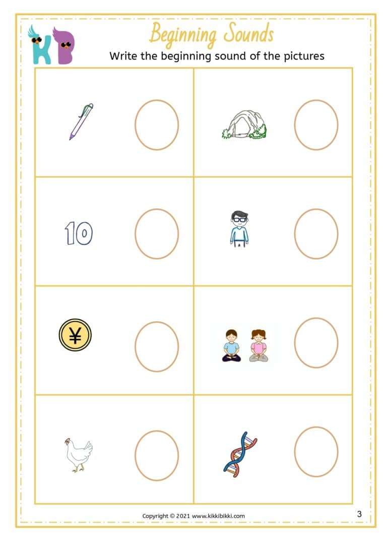 Exploring CVC EN Word Family: Beginning Sounds Worksheets