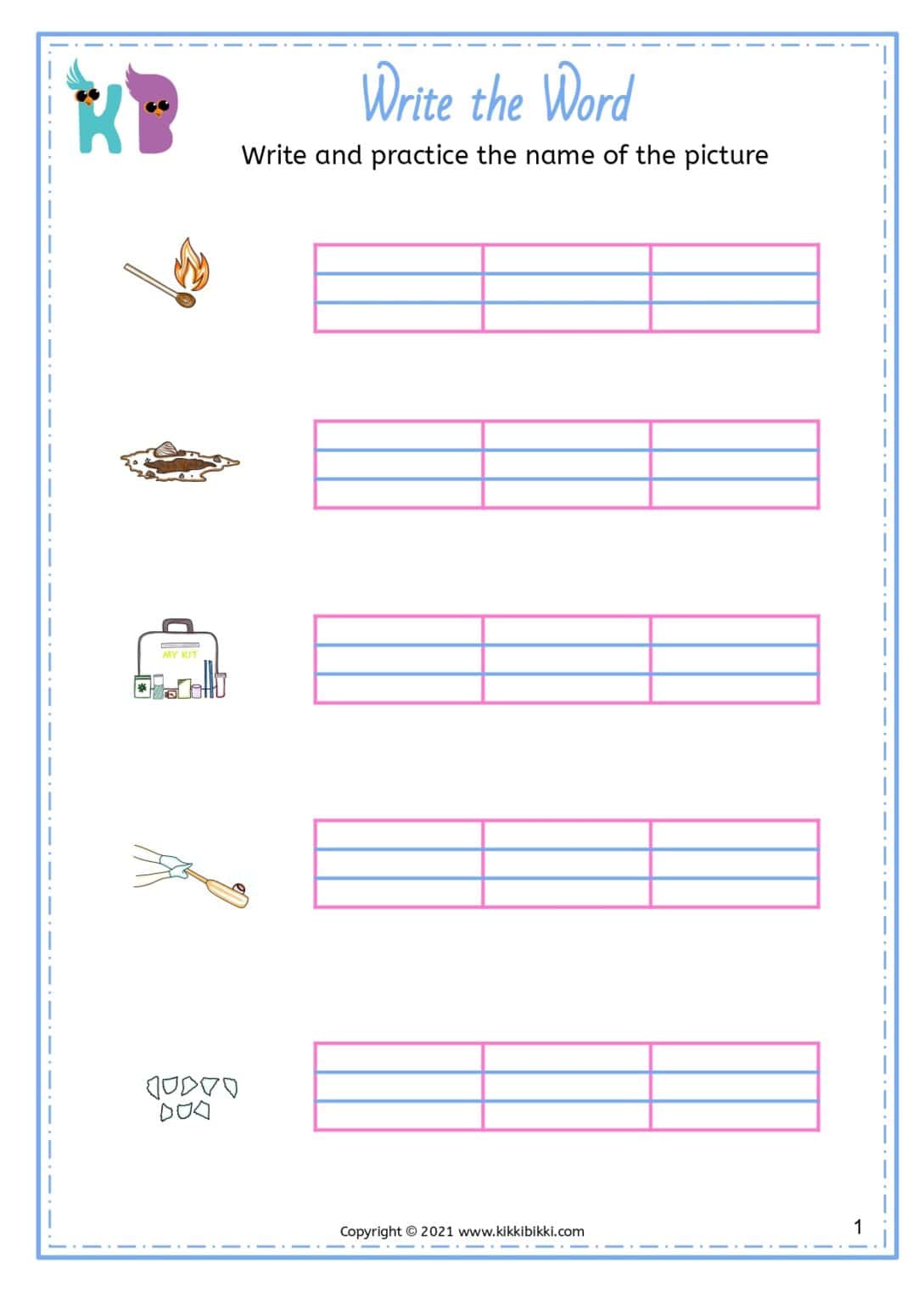 CVC IT Word Family - Write the Word Worksheets for Kindergarten
