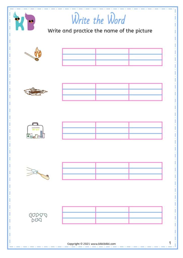 CVC IT Word Family - Write the Word Worksheets for Kindergarten