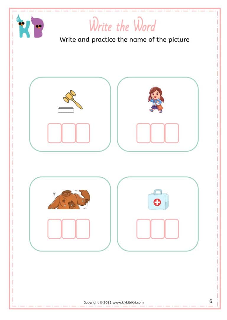 CVC ID Word Family - Write the Word Worksheet