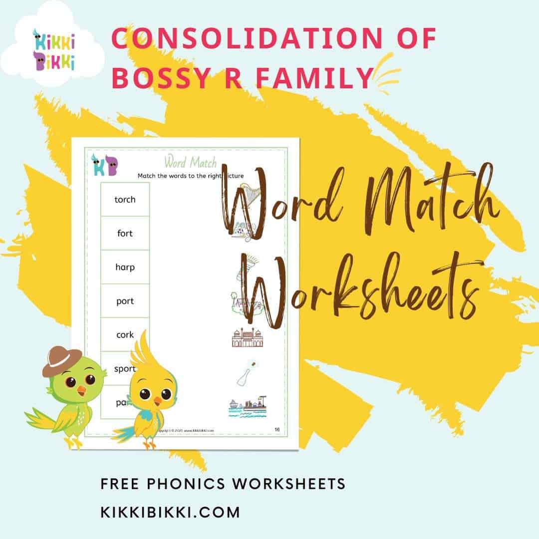 AR and OR Sound Families with Word Match Worksheets