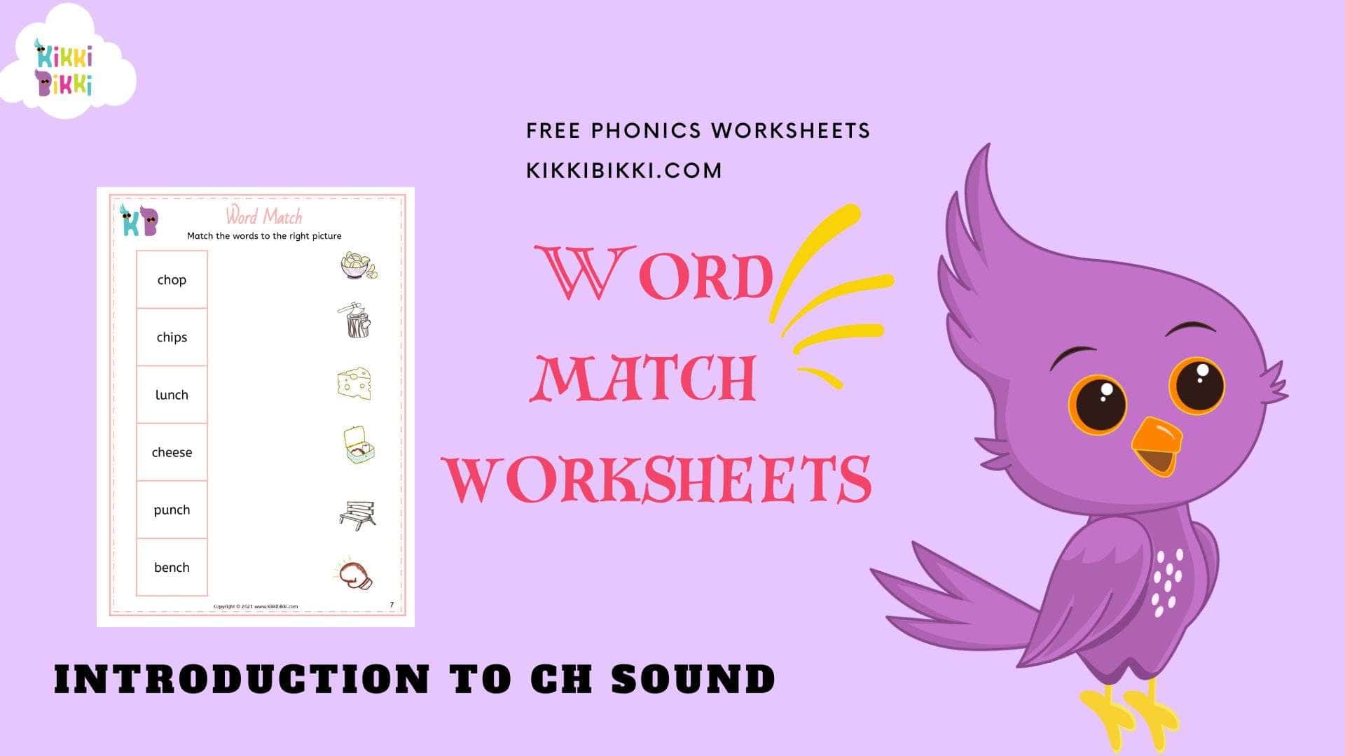 Consonant Digraph CH Sound Word Match Worksheet