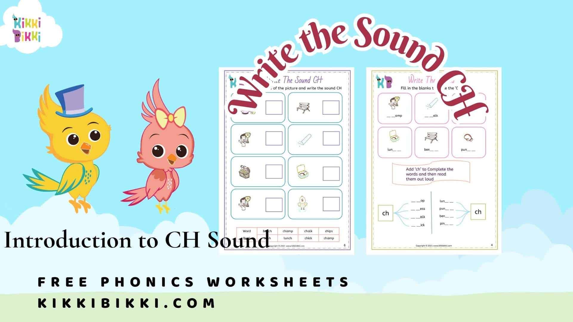 Phonics Fun: Consonant Digraph CH Sound Coloring Worksheet