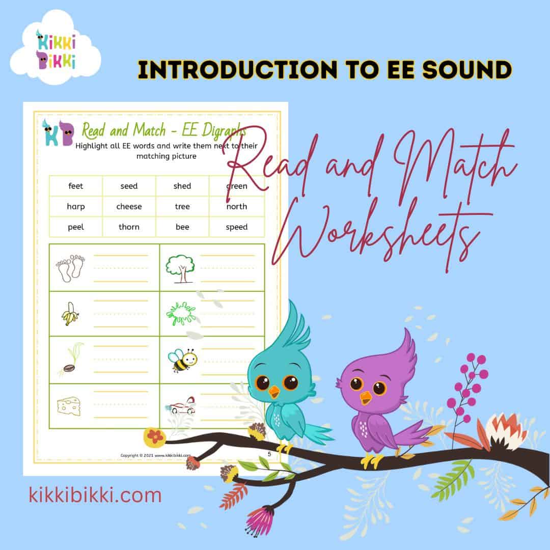Read and Match Worksheets: Introduction to the ‘ee’ Sound