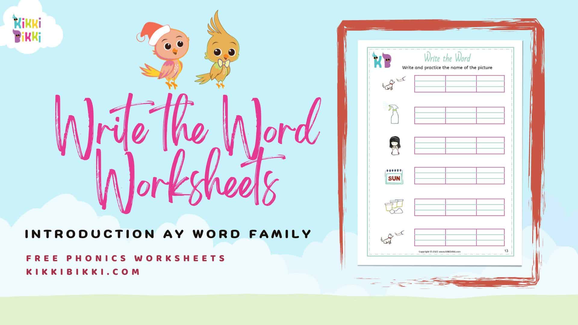 Exploring Vowel Digraphs: AY Sound Writing Practice Worksheet