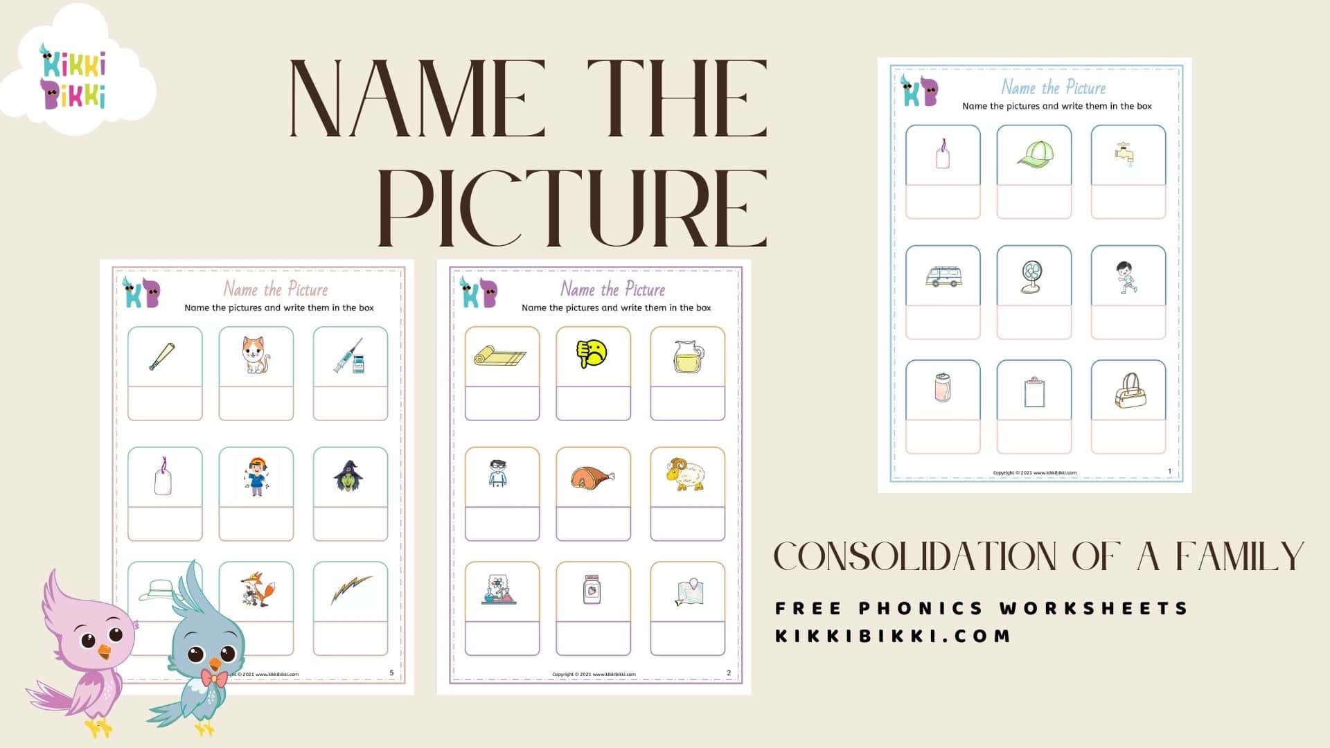 CVC A Sound Family: Name the Pictures Worksheets