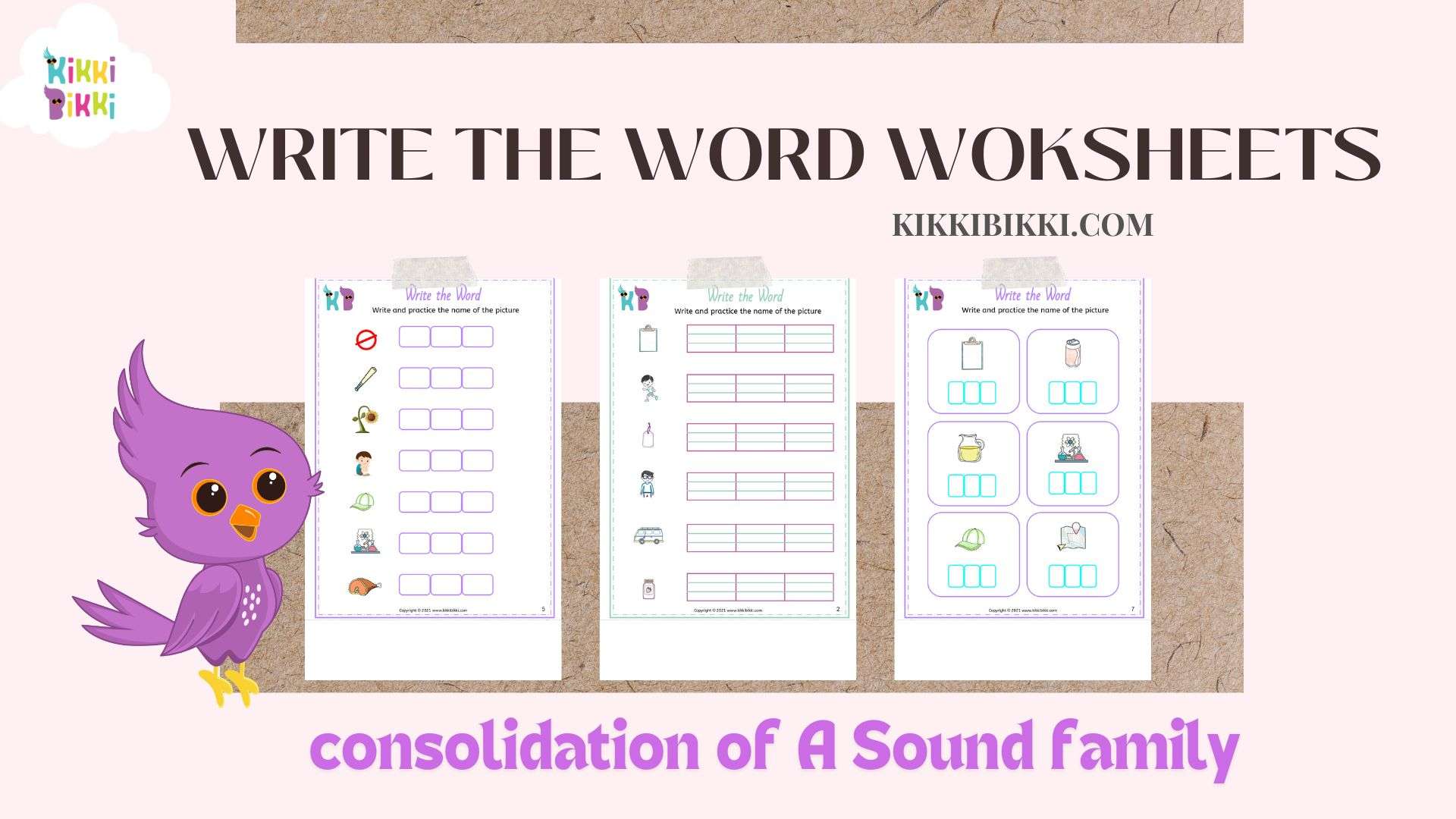 Consolidation CVC A Sound Family - Write the Word Worksheets
