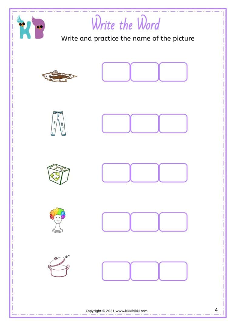 CVC 'I' Word Family: Write-the-Word Worksheets for Phonics