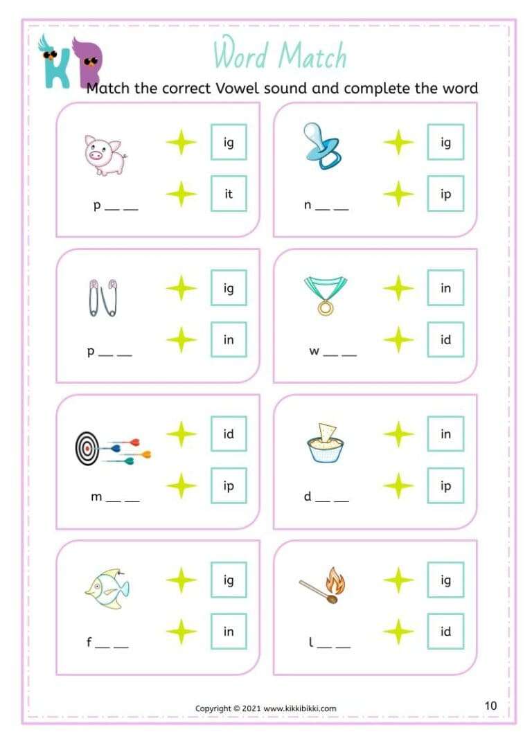 Mastering CVC I Words: Free Word Family Worksheets