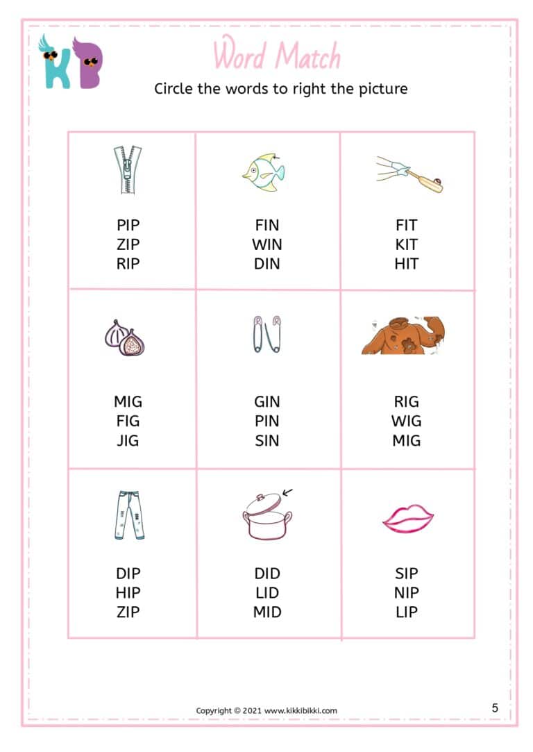 Mastering CVC I Words: Free Word Family Worksheets