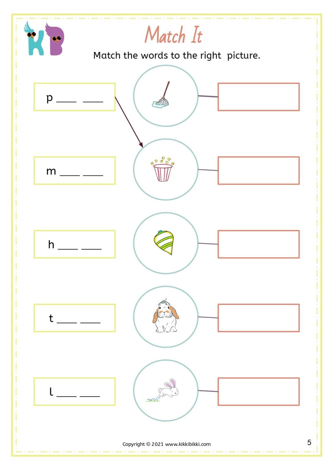 Exploring Phonics: CVC OP Word Family - Match and Write