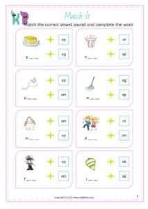 Exploring Phonics: CVC OP Word Family - Match and Write