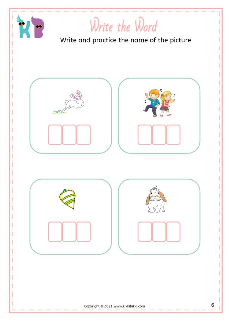 CVC OP Word Family Write the Word Worksheet