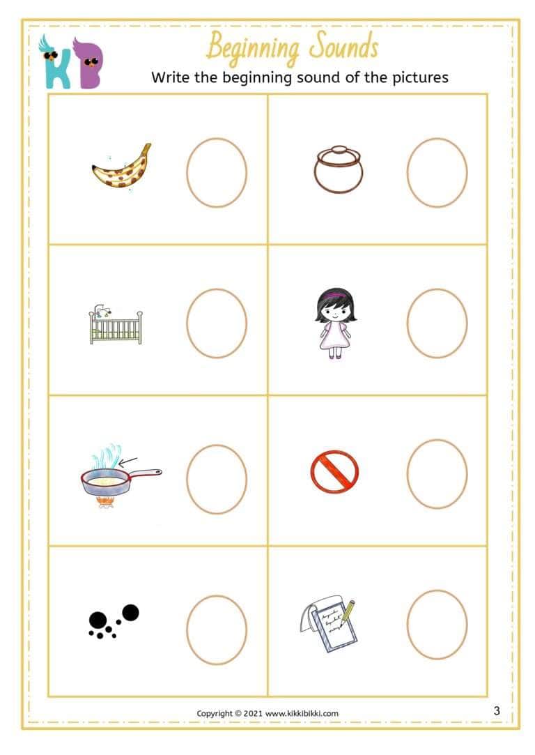 Beginning Sounds Worksheets: CVC OT Word Family