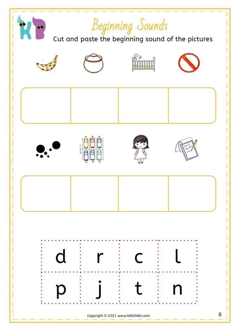 Beginning Sounds Worksheets: CVC OT Word Family